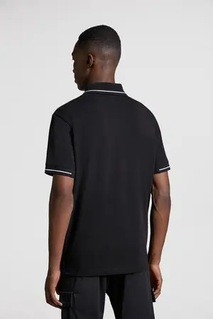 Moncler Logo Patch Polo Shirt - Black