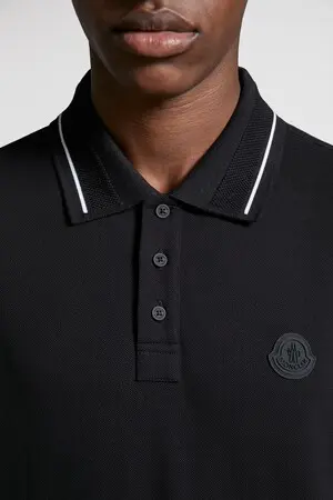 Moncler Logo Patch Polo Shirt - Black