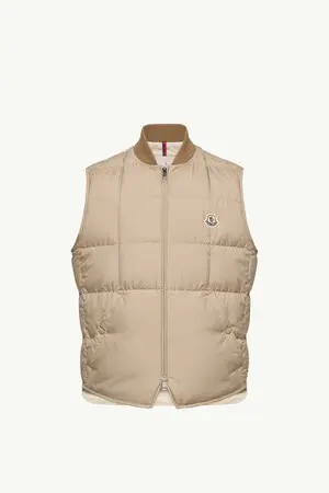 Moncler Elberton Square-quilted Down Vest - Beige