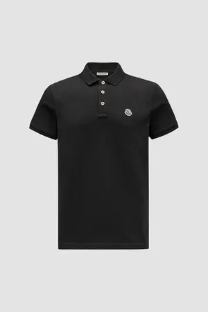 Moncler Logo Patch Polo Shirt - Black