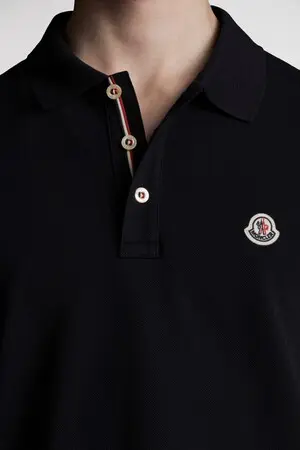 Moncler Logo Patch Polo Shirt - Black