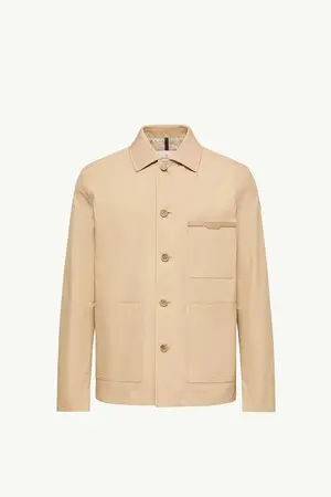 Moncler Nanav Seersucker Shirt Jacket - Beige