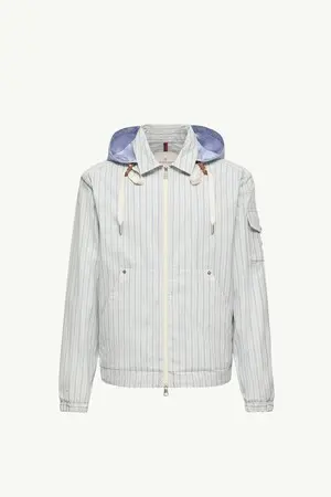 Moncler Havas Striped Poplin Shirt Jacket - Blue
