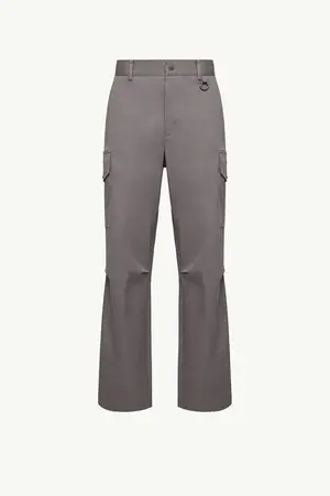 Moncler Cargo Cotton Blend Gabardine Pants - Grey
