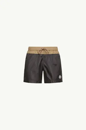 Moncler Contrast Swim Shorts - Black