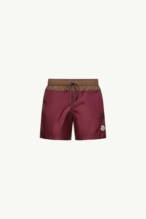 Moncler Contrast Swim Shorts - Red