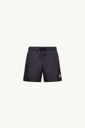 Moncler Logo Patch Swim Shorts - Blue