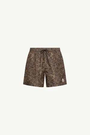 Moncler Paisley Print Swim Shorts - Blue