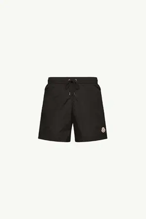 Moncler Logo Patch Swim Shorts - Black