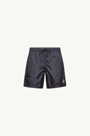 Moncler Logo Patch Swim Shorts Blue
