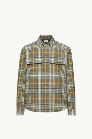 Moncler Monogram Checked Shirt Jacket - Green
