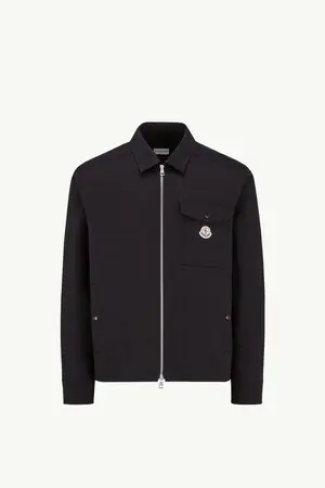 Moncler Cotton Blend Gabardine Shirt Jacket Black