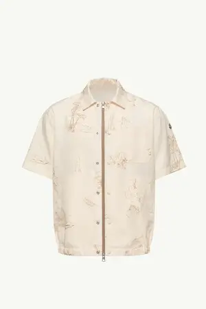 Moncler Surf Print Short Sleeve Shirt - White