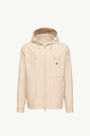 Moncler Striped Cotton Poplin Shirt - Beige