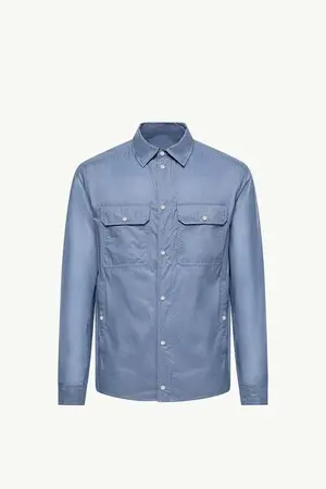Moncler Logo Patch Long Sleeve Shirt Blue