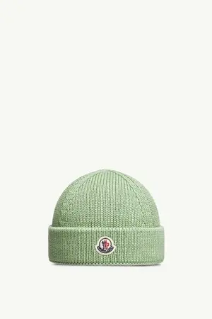 Moncler Cotton Tricot Beanie Green