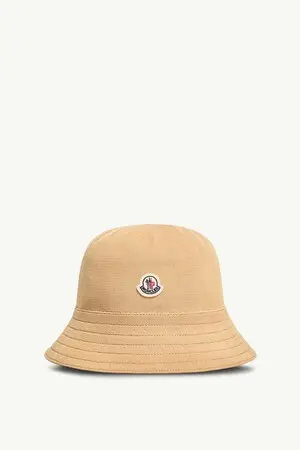 Moncler Logo Patch Bucket Hat - Beige