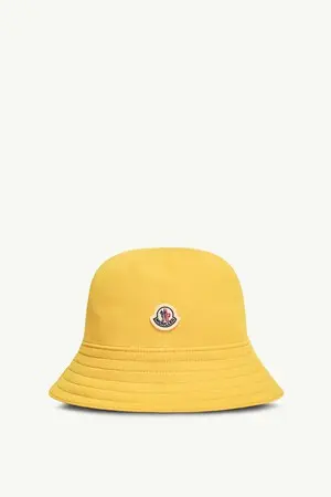 Moncler Logo Patch Bucket Hat Yellow