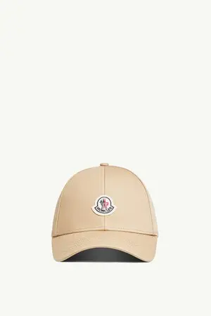 Moncler Cotton Gabardine Baseball Cap - Beige
