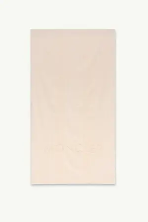 Moncler Logo Cotton Beach Towel Beige