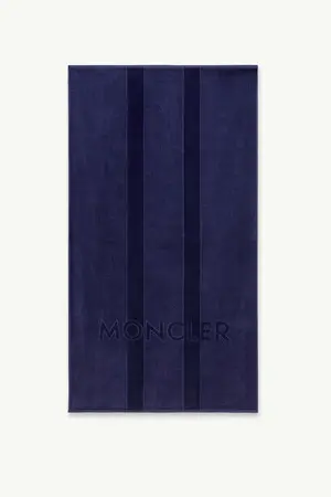 Moncler Logo Cotton Beach Towel - Blue