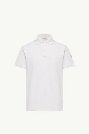 Moncler Tricolor-trimmed Cotton Piquet Polo Shirt - White