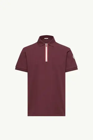 Moncler Tricolor-trimmed Cotton Polo Shirt - Red