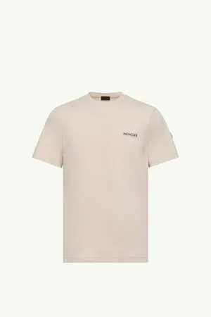 Moncler Logo Cotton Jersey T-shirt - Beige