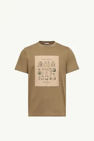 Moncler Safari Wardrobe Print Cotton T-shirt - Green