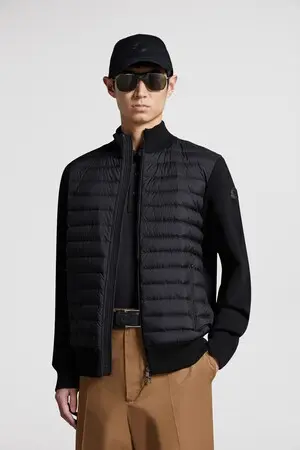 Moncler Padded Cotton Zip-up Cardigan - Black