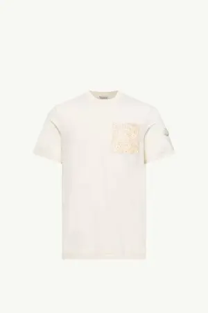 Moncler Paisley Print Cotton T-shirt - White