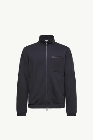 Moncler Cotton Blend Zip-up Sweatshirt - Blue