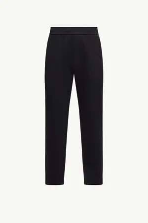 Moncler Leather Logo Cotton Blend Sweatpants - Blue