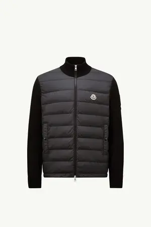 Moncler Padded Zip-up Cotton Cardigan - Black