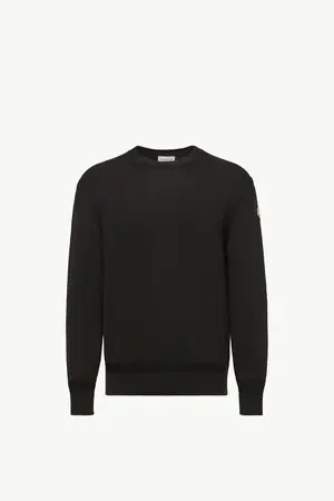 Moncler Logo Patch Cotton Sweater - Black
