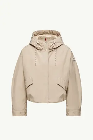 Moncler Eucalyptus Hooded Short Down Jacket - Beige