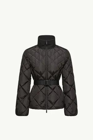 Moncler Balsamine Geometric-quilted Short Down Jacket - Black