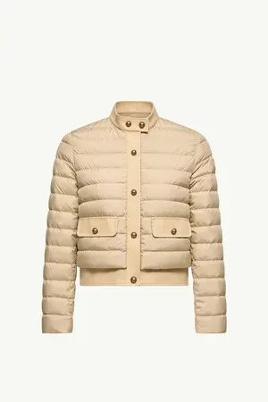 Moncler Juju Cotton & Linen-trimmed Short Down Jacket - Beige