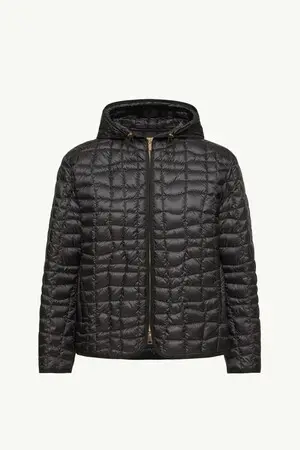 Moncler Eglantier Hooded Geometric-quilted Short Down Jacket - Black