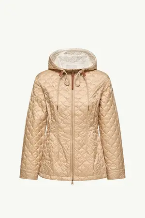 Moncler Arum Hooded Mid-length Down Jacket - Beige