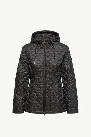 Moncler Arum Hooded Mid-Length Down Jacket Black