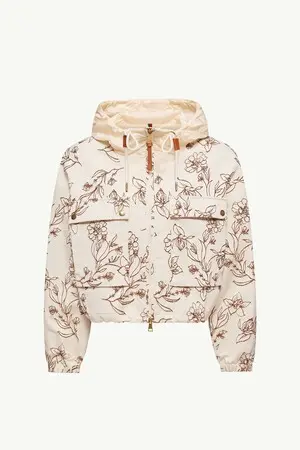 Moncler Nepeta Hooded Floral Print Jacket - Multicolor