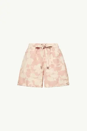 Moncler Floral Print Chiné Shorts Pink