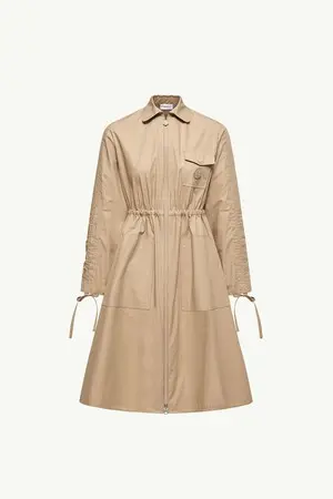 Moncler Cotton Poplin Shirt Dress - Beige