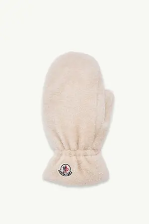 Moncler Teddy Mittens - White