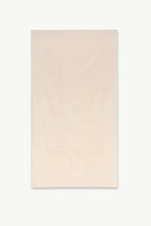 Moncler Logo Cotton Beach Towel - Beige