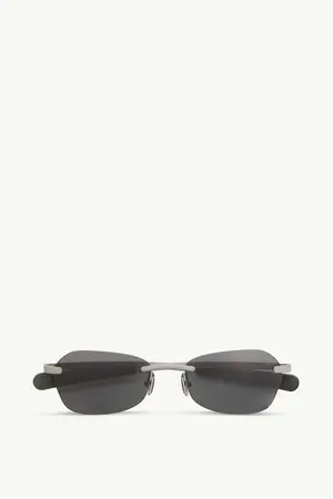 Moncler Orris Rimless Oval Sunglasses - Grey