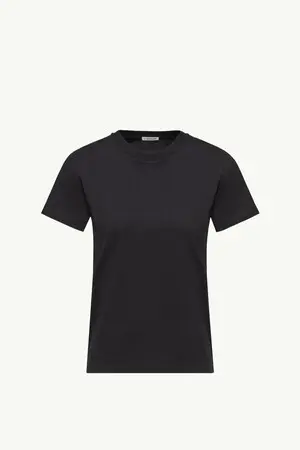 Moncler Embroidered Logo Cotton T-Shirt Black