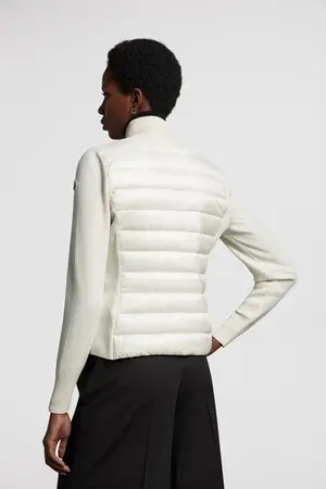 Moncler Padded Wool Cardigan - White