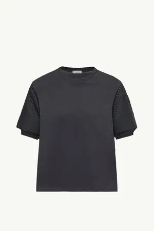 Moncler Cotton Jersey San Gallo T-shirt With Balloon Sleeves - Blue